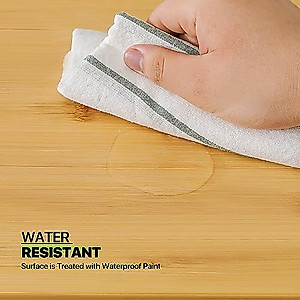 Magshion Rotating Bookcase 4-Tier Corner Shelf Bamboo Media Storage, 59.8" High Revolving Floor Standing Storage Organizer Living Room Bedroom 360 Degree Rotating Storage (Natural, Stripe Guardrail)