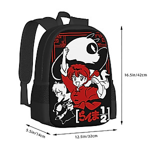 DHOUTSL Backpacks Ranma Anime ½ Laptop Backpack Unisex Multipurpose Double Shoulder Bag for Camping Travle Work Hiking Gifts