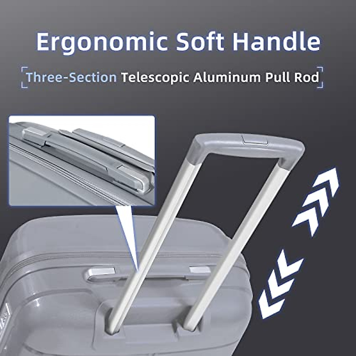 Joyway 20 In Carry On Luggage with Spinner Wheels,Hardside Luggage Sets PP Durable Suitcase with TSA Lock(Grey,20inch)