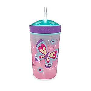 Nuby 1pk Snack N' Sip 2 in 1 Plastic Snack and Drink Cup, Multi color