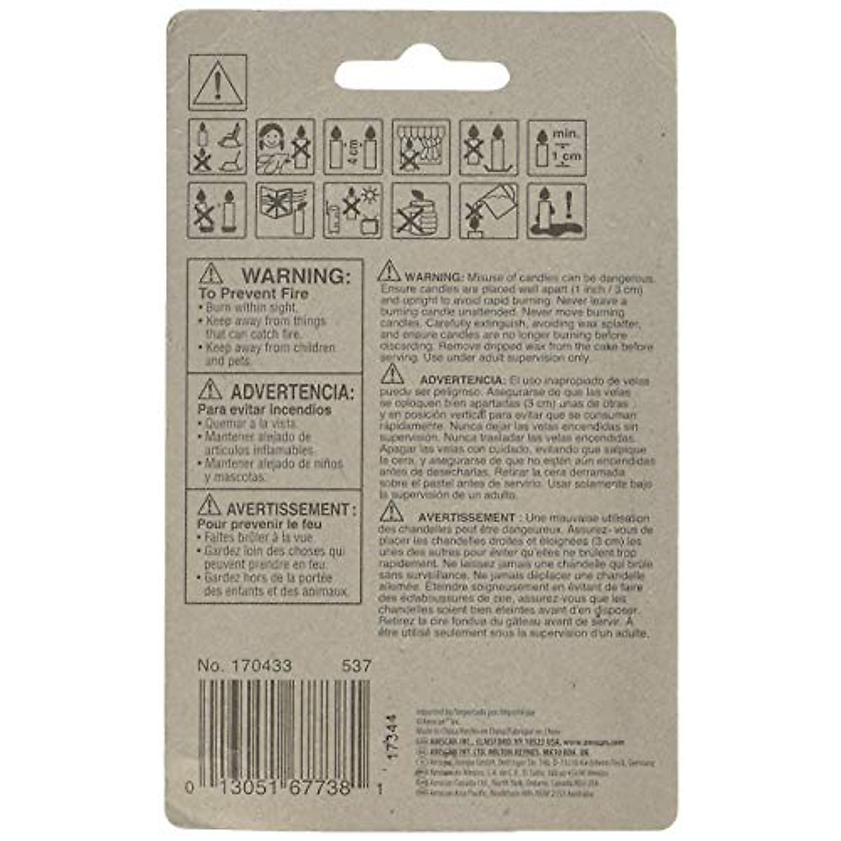 Amscan Large 3.25" White Spiral Candle Sets (24ct) Party Supplies, 3 1/4"