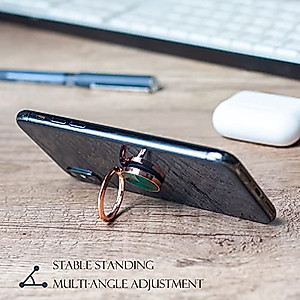 [2 Packs] CD Textures Cell Phone Ring Holder Stand, 360 Degree Rotation Finger Ring Kickstand with Polished Metal Phone Grip for Magnetic Car Mount, Smartphone Accessories