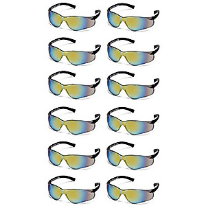 Pyramex Ztek Safety Glasses Gold Mirror Lens S2590S (12 Pair Pack)