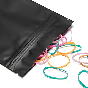 NIKUY 100 Pack Smell Proof Mylar Bags for Food Storage - 3 x 4.5 Inch Resealable Packaging Pouch Bags Matte Black