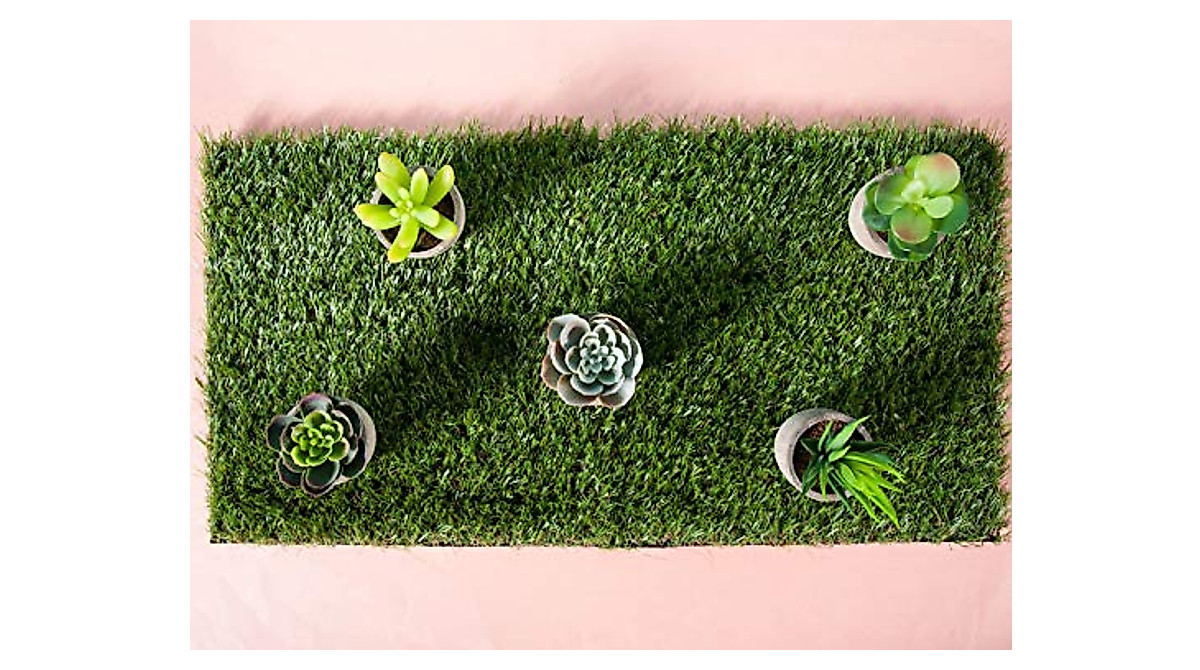 GOLDEN MOON Artificial Grass Turf Patch Tiles - Easy DIY Green Decor