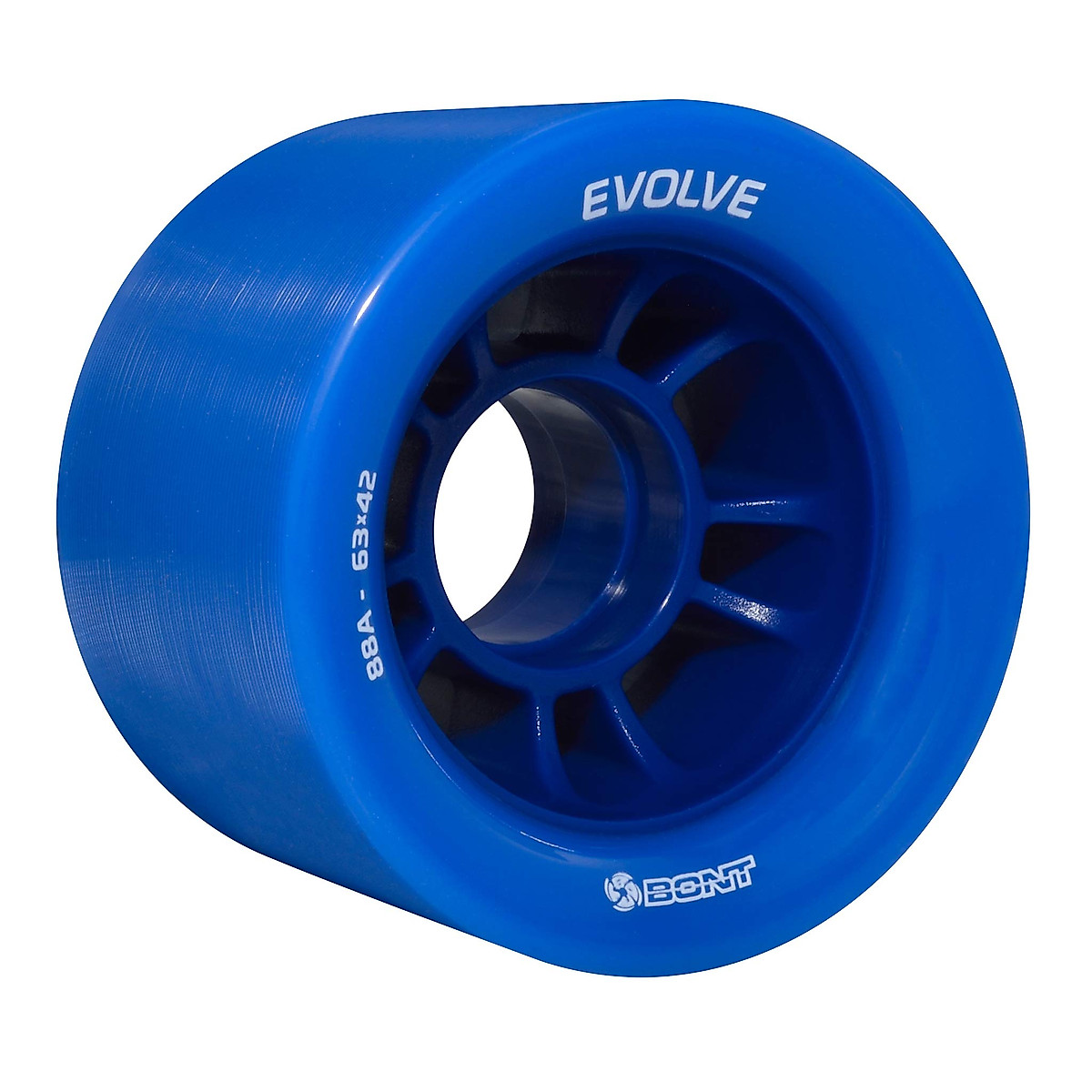Bont Skates - Evolve Speed Skate Wheel - Indoor Roller Skate Wheels - Rollerskate Wheels - 88A 94A 96A 98A - Blue Pink Green Orange - Set of 4 (Blue 88A)