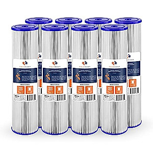 Aquaboon 1 Micron 20" x 4.5" Pleated Sediment Water Filter Replacement Cartridge | Whole House Sediment Filtration | Compatible with ECP5-BB, AP810-2, HDC3001, CP5-BB, ECP1-20BB, 8-Pack