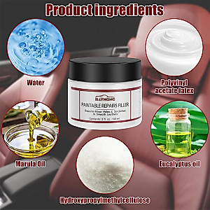 Alkyne Leather Filler,Leather Filling Paste,New Car Leather Filler Repair Cream,Leather Color Restorer Conditioner for Filling or Repairing Holes Scratches (1pc)
