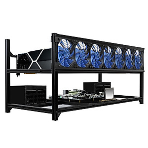 Kingwin 8 GPU Miner Rig Case Frame – Premium Stackable Aluminum Mining Rig Enclosure for Efficient Crypto Mining, Test Bench PC Case.