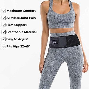 Posture Magic Sacroiliac SI Joint Support Belt for Women and Men - Reduce Sciatic, Pelvic, Lower Back and Leg Pain - Stabilize SI Joint (Regular (Hip Size 30-45"))