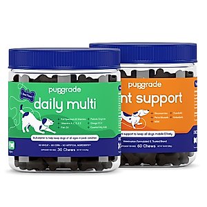 PupGrade 2-Pack Daily Multivitamin & Joint Support Supplement for Dogs - All-in-One Formula for Digestive, Immune System, Joint Relief, Skin & Coat Health - Made in USA - 90 Chews Total