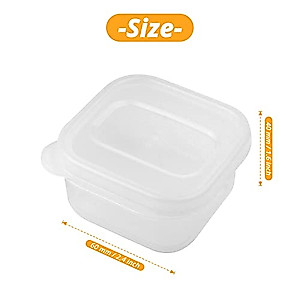 defutay 3 PCS Mini Food Storage Container,Leakproof Plastic Condiment and Sauce Containers with Lids