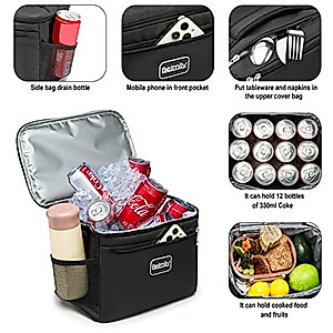 BEIMILY Insulated Lunch Bag for Women/Men,small lunch box,small cooler bag,adult lunch box,Reusable Lunch Box for Work,Leakproof Cooler Tote Bag with Adjustable Shoulder Strap