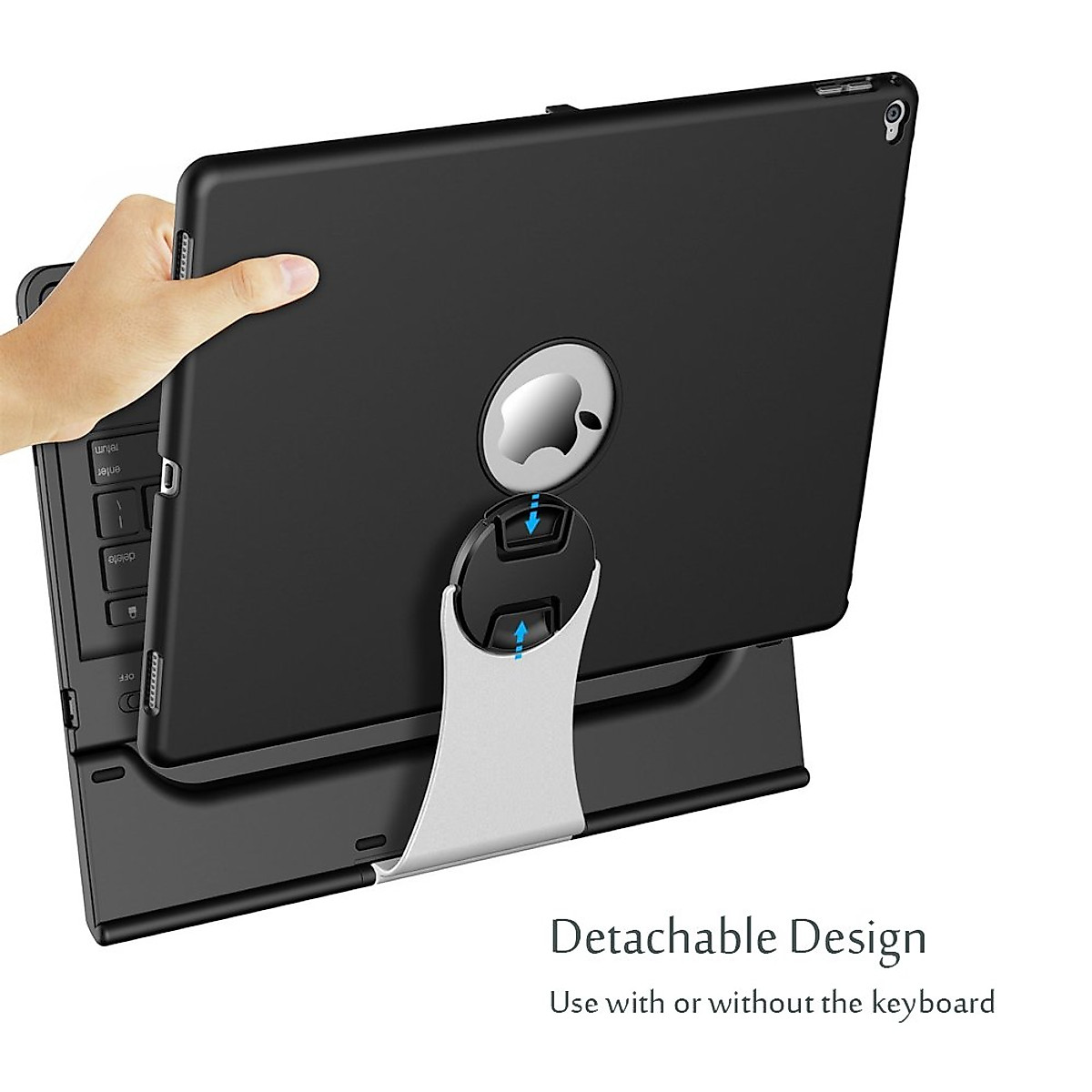 ProCase Keyboard Case for 1st & 2nd Generation iPad Pro 12.9 2017 2015, iPad Pro 12.9 Tablet Wireless Keyboard Case for iPad Pro 12.9" (2nd & 1st Gen)- Black