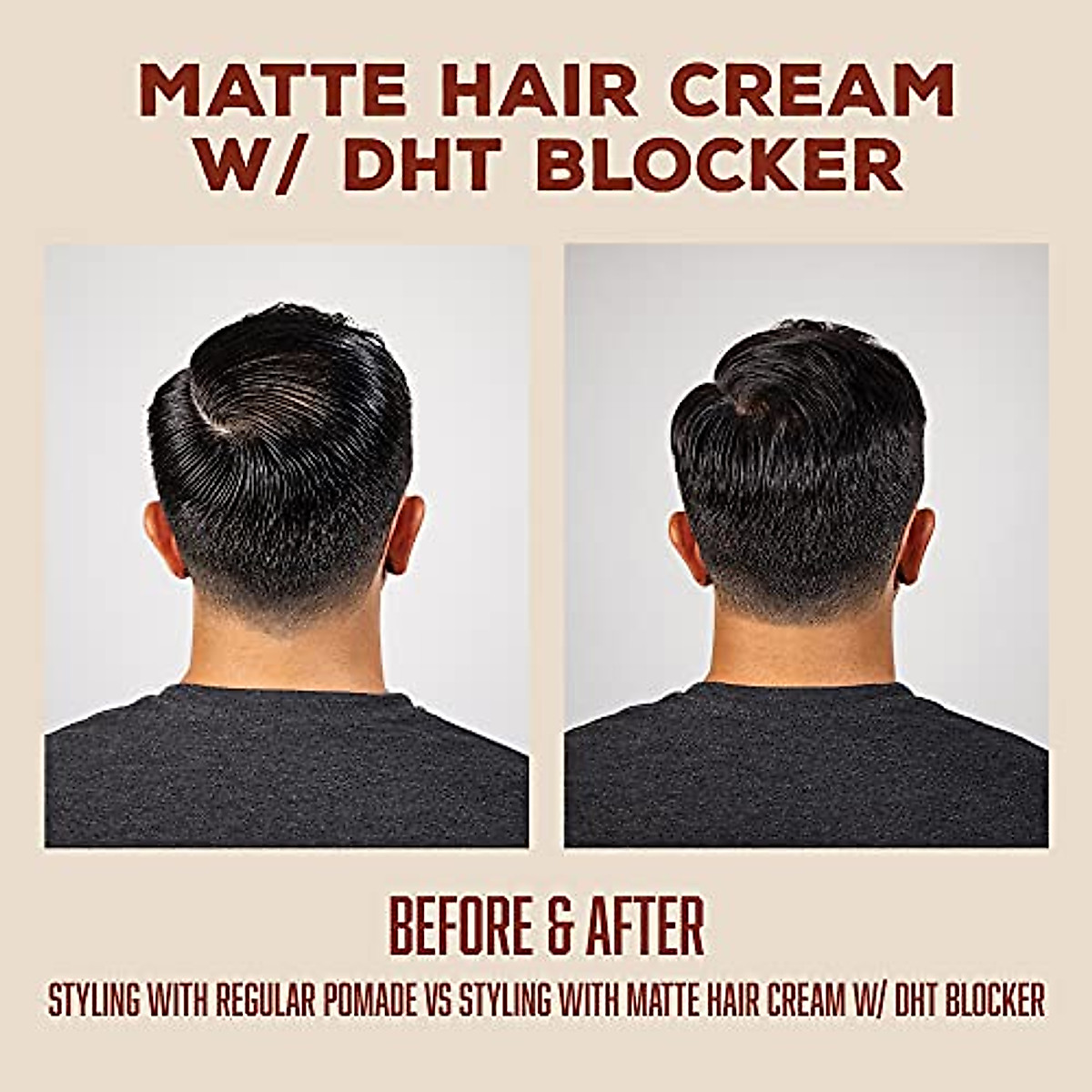 Suavecito Pomade Matte Hair Cream With DHT Blocker For Hair Regrowth - Low Shine Light Hold For Styling Thinning Hair To Look Thick & Full With Volume