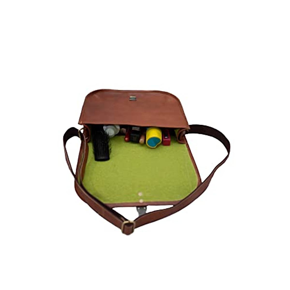 DEENIT'S Brown Full Grain Genuine Leather Sling Bag Handmade Womens stylish Crossbody Small Bag (9x11x3)