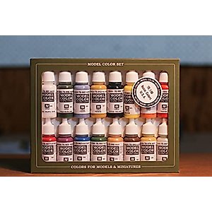 Vallejo Basic USA Acrylic Colors Paint Set, 17ml, Assorted Colors