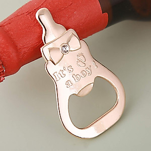 16 Pack Baby Shower Party Favors Botttle Opener for Guest,Baby Shower Souvenir Baby Shower Favors for Boy Bottle Opener for Birthday Keepsake Creative Party Decoration (Blue, 16)