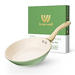 Nonstick Frying Pan, Healthy Ceramic Nonstick 8 Inch Frying Pan Skillet, Small Frying Pan Non Stick Omelette Pan with Bakelite Handle, Induction Compatible, 100% PFOA TOXIN Free, Green