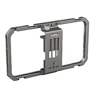 SmallRig Universal Smartphone Video Rig for iPhone 16 15 14 for Samsung, Filmmaking Vlogging Rig Aluminium Alloy Phone Video Cage Grip with Cold Shoe Mount for Videomaker Videographer