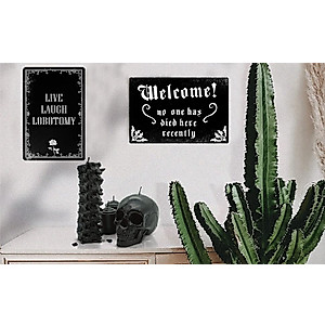 Funny Dark Humor Goth Halloween Wall Decor Live Laugh Lobotomy Sign For Gothic Room, Home, Bedroom, Bathroom, Office 8 x 12 Inch (942)