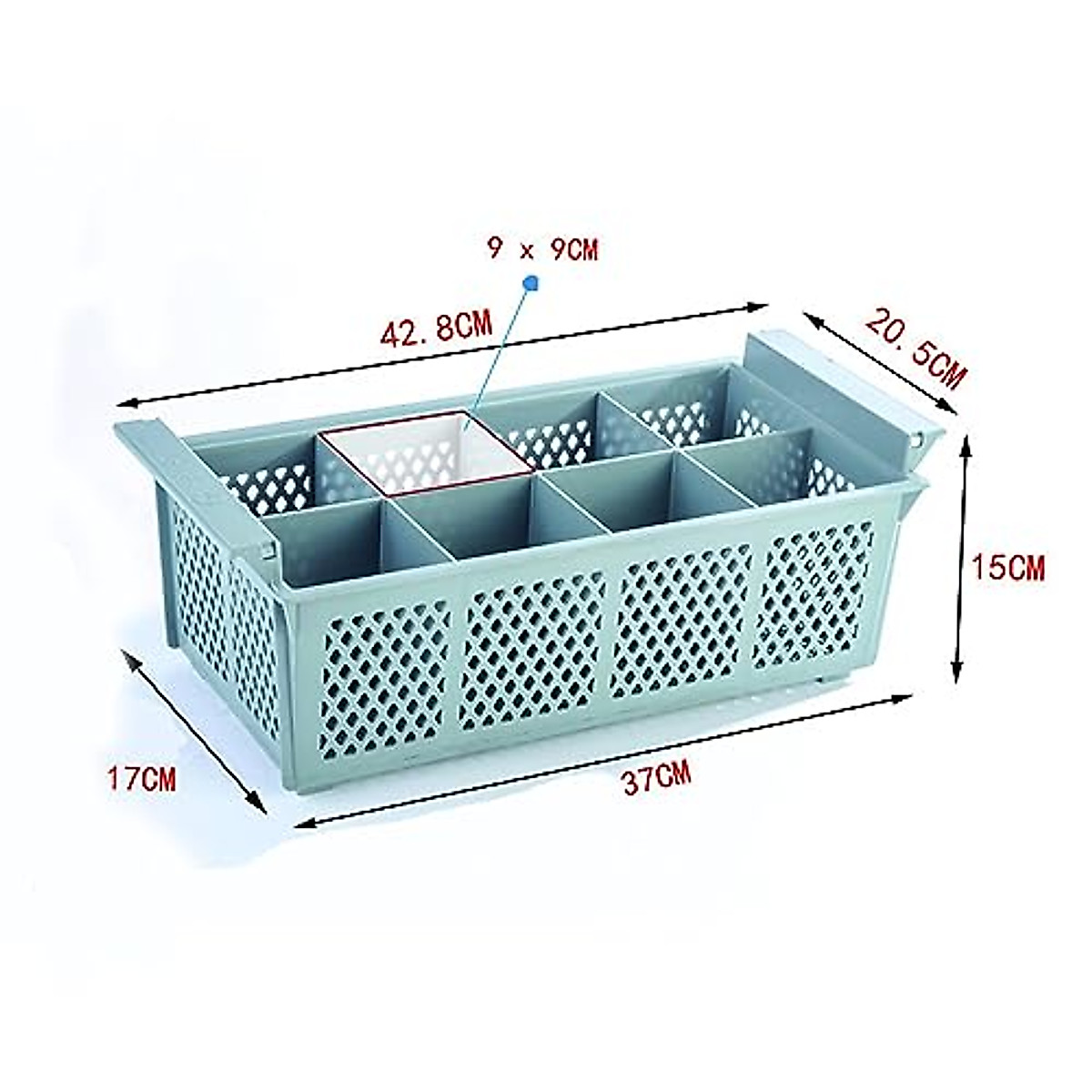 benbigbee 8 Compartment Flatware Baske, Plastic Cutlery Utensil Holder Storage Organizer Caddy for Kitchen Countertop Organization - Holds Fork, Knife, Spoon (Grey)