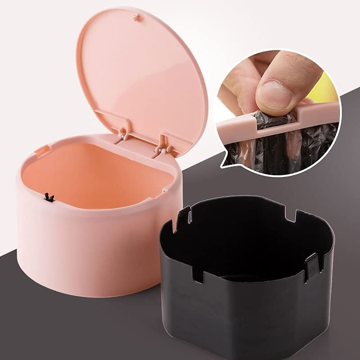 MFCHY Desktop Small Sorting Trash Bin Living Room Wastebasket Office Mini Dust Basket Covered Trash Can