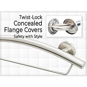 Curved Grab Bar and Towel Rack for Bathroom Shower Kitchen/304 Stainless Steel/Brush Finish/ 24"x 5"