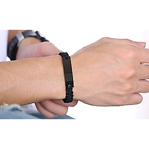 MPRAINBOW Custom Personalized Morse Code Secrect Message Adjustable Handmade Braided Link Bracelet for Men Women Fantastict Gift For Mom Dad Daughter Son Lover Friends