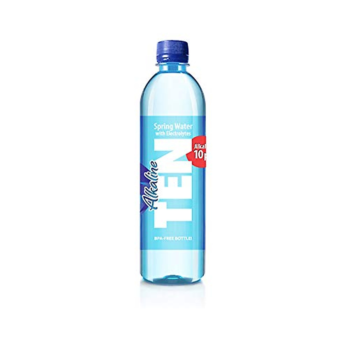 TEN Alkaline Spring Water, pH 10, High in Electrolytes, 16.9 Fl Oz (Pack of 24)