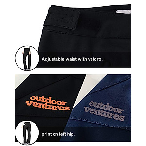 Outdoor Ventures Women's Sleek Waterproof Softshell Fleece Lined Ski Snow Insulated High Rise Hiking Pants with Bottom Zipper