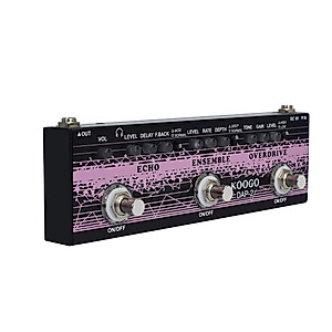 Koogo Multi Guitar Effect Pedal Echo & Ensemble & Overdrive 3-in-1 Analog Effects Pedals For Electric Guitar