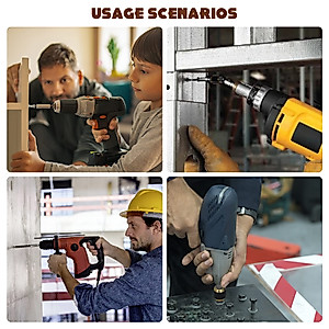 Drill Bit Holder Extension 6Pc Flexible Magnetic Swiveling Bit Tip Holder Bar Set Chuck Adapter Extender Pivot Impact Driver Screw Pivoting Screwdriver Release Rotary Extender for Tight Space Corner