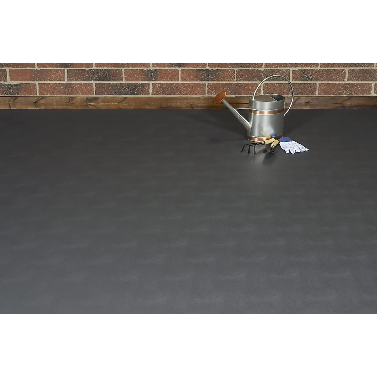 G-Floor Seamless Sheet Vinyl Shed Flooring Cover with Bonded Fibrous Backing - Levant Pattern (8' x 10', Slate Grey)