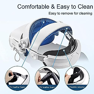 8VR Head Strap with Battery for Oculus Quest 2, Adjustable Elite Strap with 6400mAh Battery Pack for Enhanced Comfort and Playtime in VR, Fast Charging and Counter Balance for Quest 2 Accessories