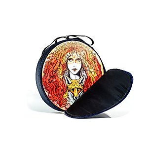 Shaman Vegan "Red Fox Spirit" Drum 20'' | Sound Healing Tool | Tunable Membrane | Vixen Totem Frame Drum | Music Therapy Instrument | With a Soft Protecting Bag