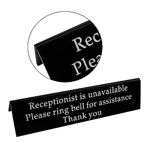 BokWin 1 Set Front Counter Bell Metal Call Bell Desk Service Dinner Bell with Double-Side Sign for Hotel Kitchen Restaurants Office Hospital(Gold)