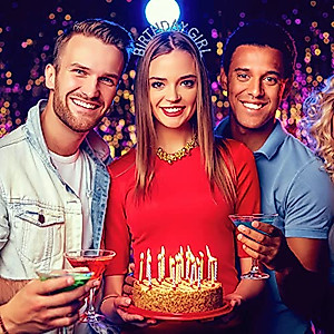 WLLHYF Birthday Crowns Girl Headband Birthday Sash Bling Rhinestone Hair Band Princess Tiara Sweet Happy Birthday Accessories for Women Girls Party Valentine's Day Festival Decorations