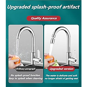Xanadian Kitchen faucet aerator, 360° rotating and swivelling kitchen faucet aerator, dual function 2 stream faucet head, big angle sink faucet attachment（2 pack)