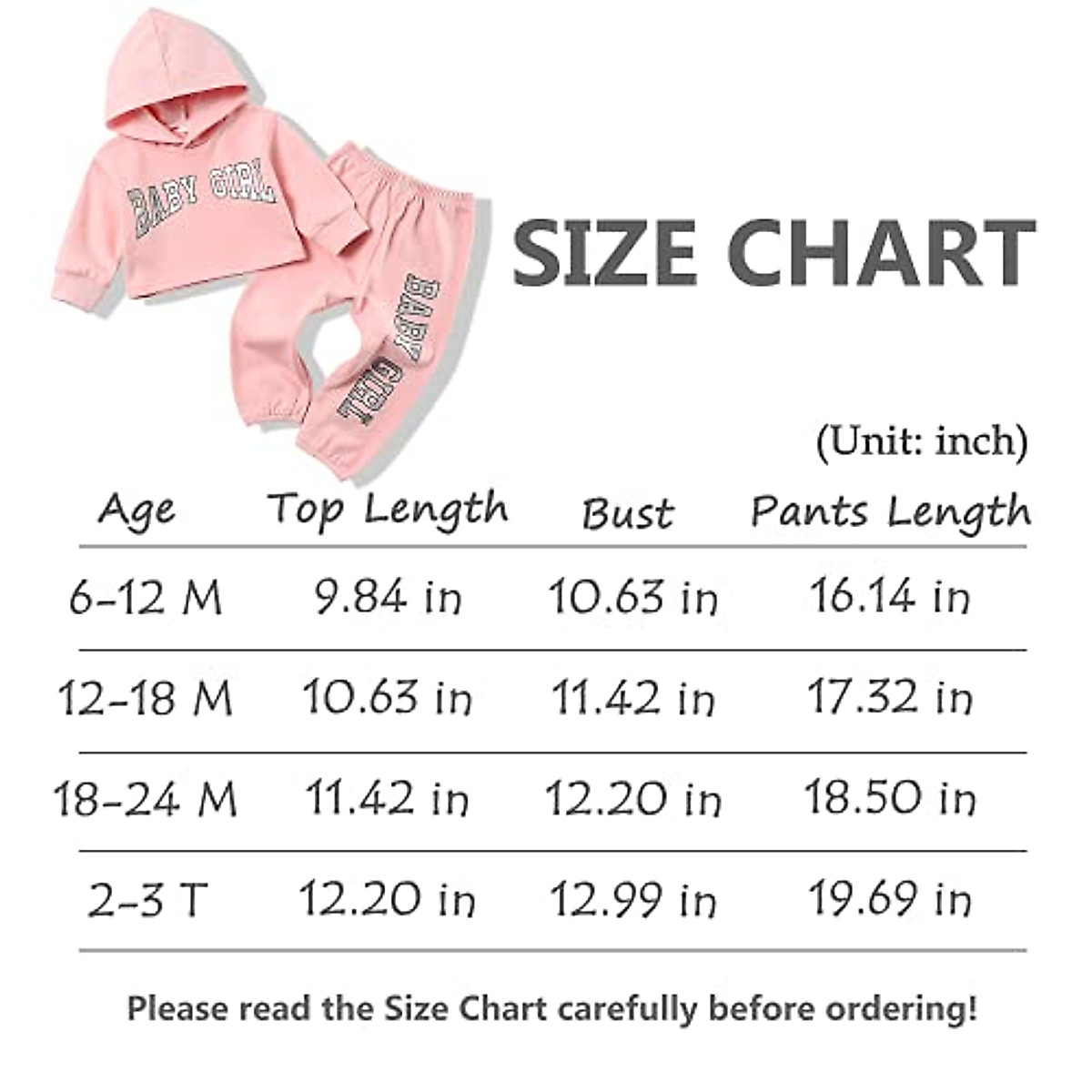 Menglang Toddler Girl Clothes Outfits Baby Girl Cropped Hoodie Pants Fall Winter Sweatshirt Set 2T Girl Clothes 3T