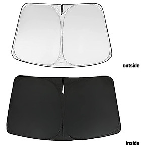D-Lumina Windshield Sunshade Compatible with 2020 2021 2022 2023 2024 Ford Explorer (ST XLT, Limited, Platinum) - Foldable Front Window Sun Shade Shield Protector
