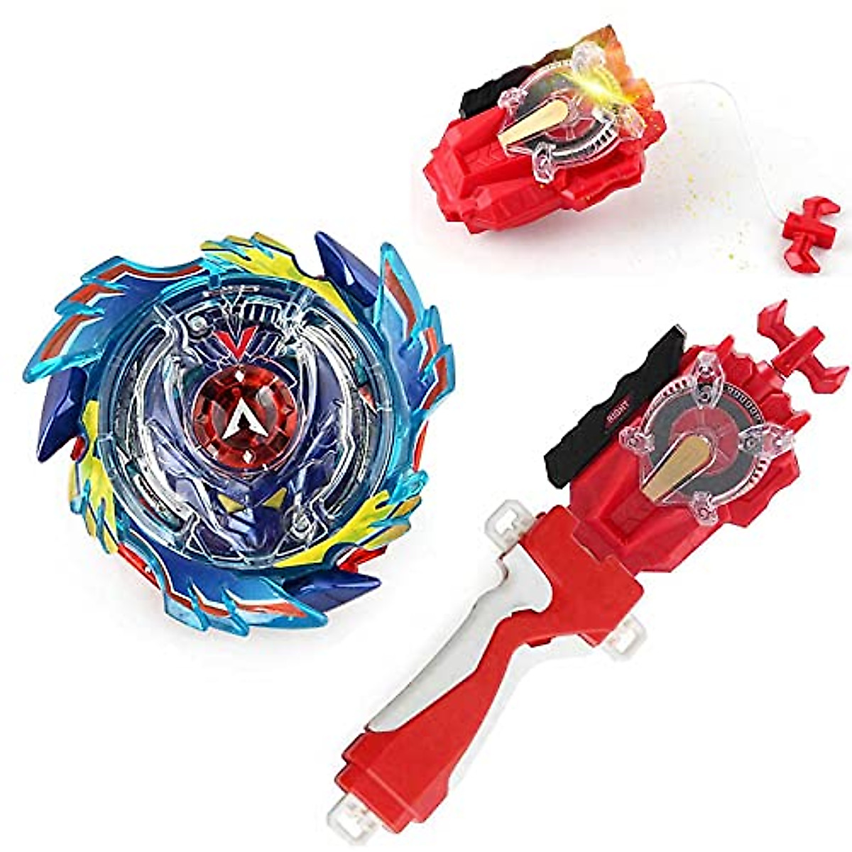 mopogool Battling Tops Burst B-73 Valkyrie.6V.Rb Genesis Valtryek Gyro Toys with Bey Burst Battle Sparking Launcher LR RightLeft Turning and Grip Spin Top Booster Starter Toy