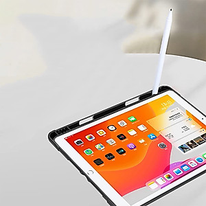 Wugao for iPad Pro 12.9 Case 2021/2020 Cover,Winter Lighthouse Snow Beach Business Folio Stand Cover with Pencil Holder