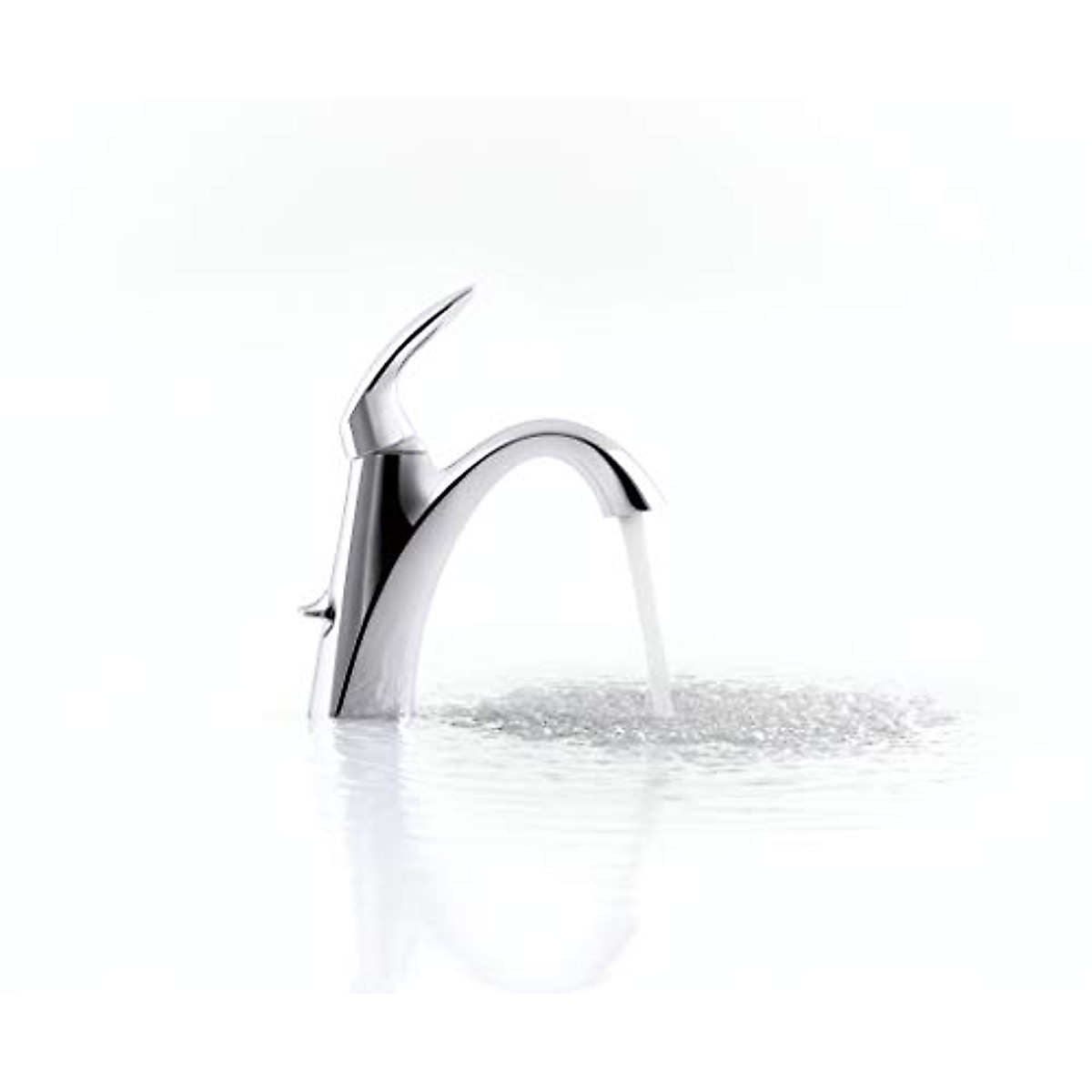 KOHLER K-45800-4-CP Alteo Handle Single Hole or Centerset Bathroom Faucet with Metal Drain, One Size, Polished Chrome