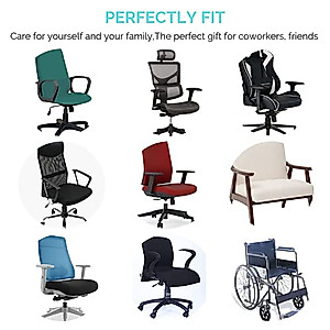 EcoLifeDay Extra Thick Chair armrest Cushions Elbow Pillow Pressure Relief Office Chair Gaming Chair armrest with Memory Foam armrest Pads 2-Piece Set of Chair (Black)