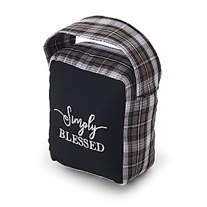 Elements Plaid Simply Blessed Weighted Fabric Door Stopper, Polyester