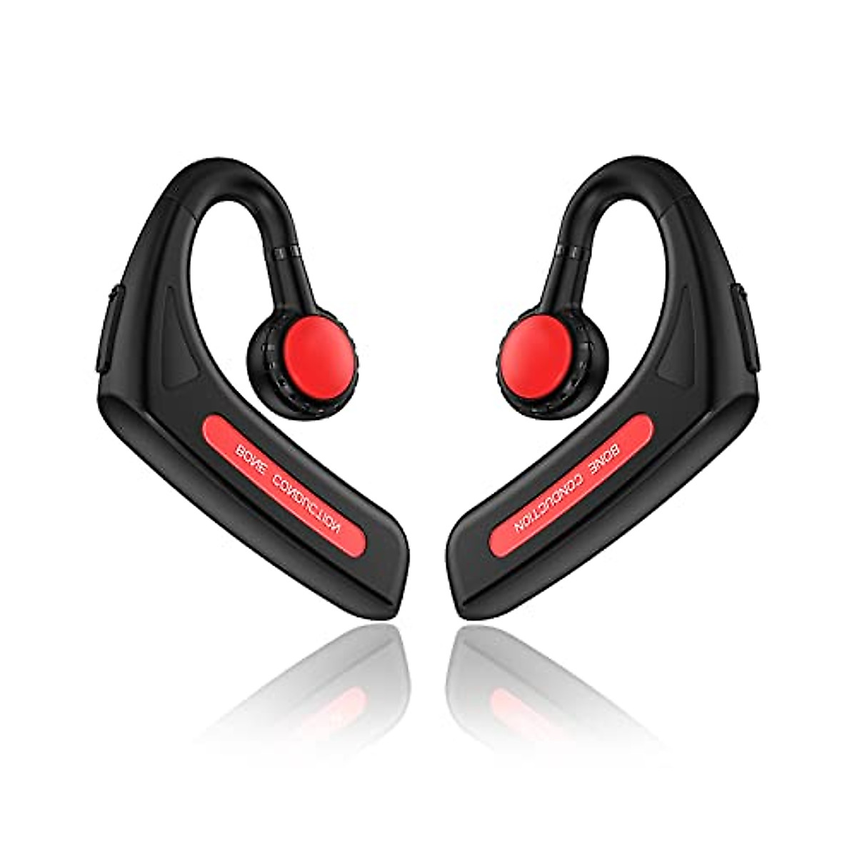 Mosonnytee Bone Conduction Headphones Open Ear Workout Headphones with Microphone IPX5 Waterproof Bluetooth Headset for Cell Phones Hand-Free