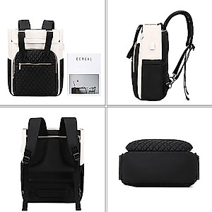 Imyth Tote Bag for Women Convertible Backpack 15.6 in Laptop Bag Wide Top Closure Equipped with USB Charging Port