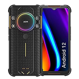 AGM H5 Rugged Smartphone Android 12 Rugged Smartphone Unlocked Dual SIM 4G, 20MP Night Vision Camera, 6.52" HD Screen, 4GB+64GB, 7000mAh Battery Rugged Phone, IP68 Rugged Cell Phone Unlocked