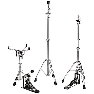 DW DWCP3000PK Drumset Hardware Pack with 3300 Snare Drum Stand, 3500 Hi-Hat Stand, 3700 Boom Cymbal Stand and 3000 Single Bass Drum Pedal